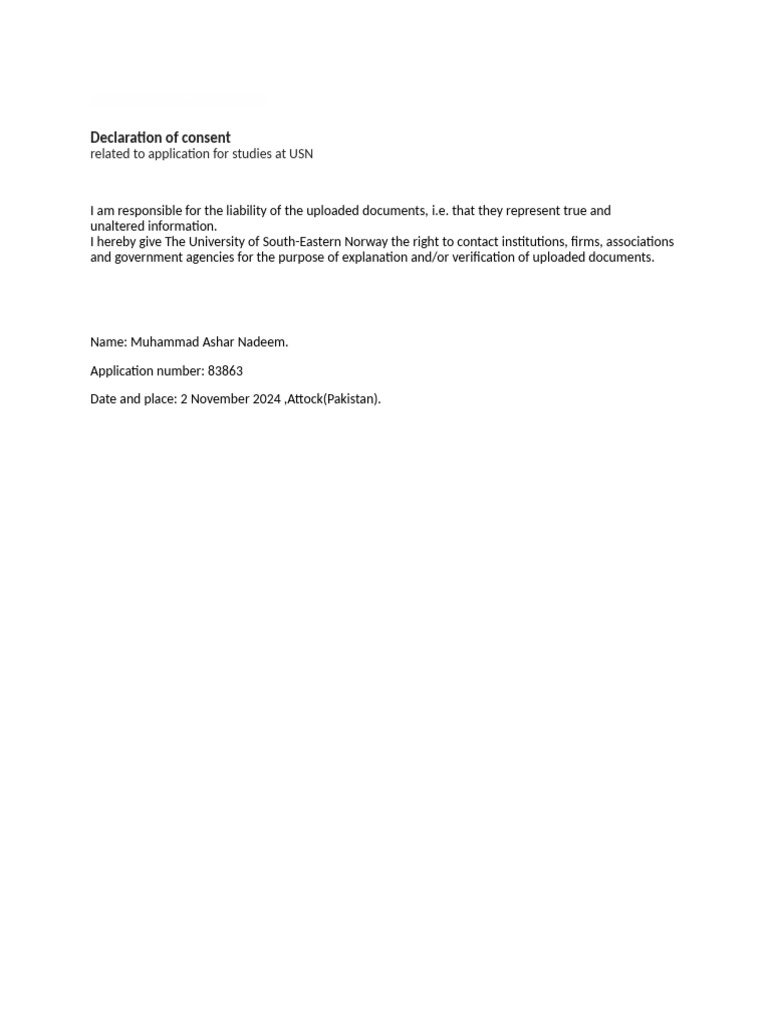 Declaration of Consent (3) | PDF