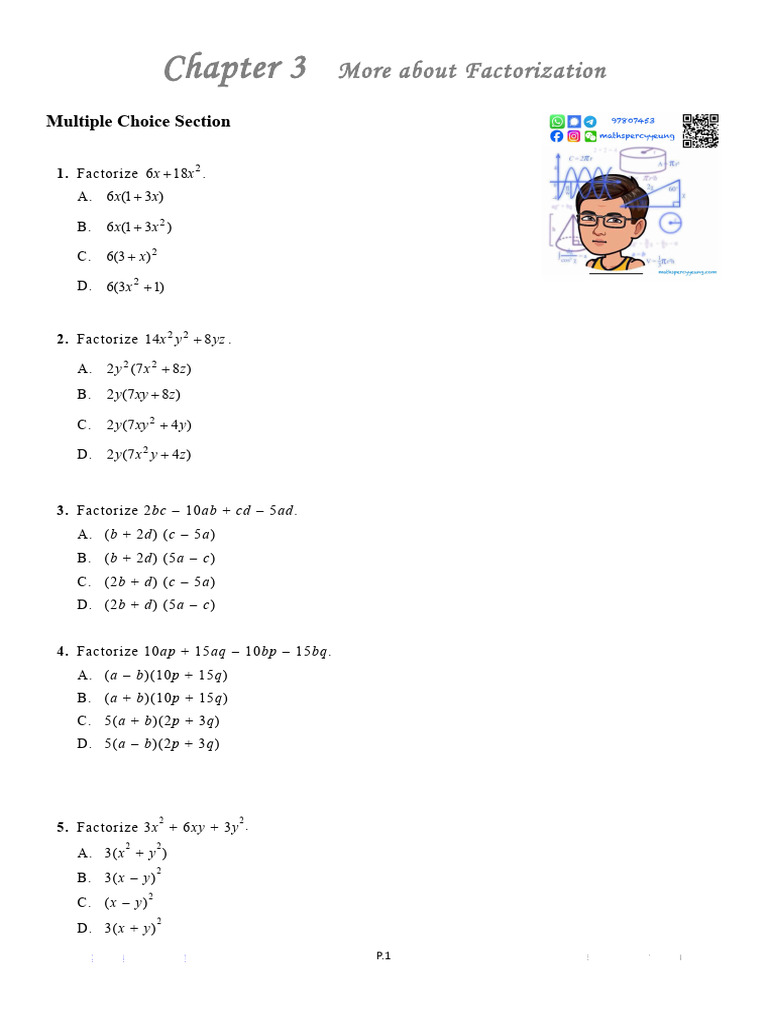 s3 Ch3 More About Factorization Q | PDF