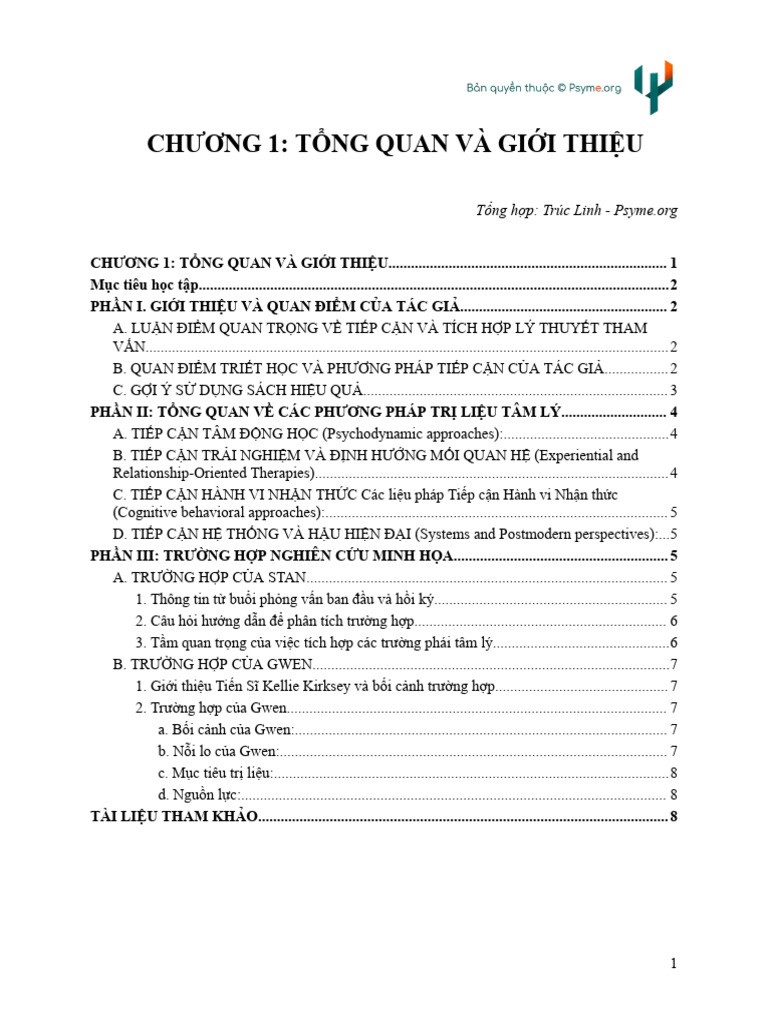 TVTL-Chuong 1 - Tong Quan - Summary | PDF