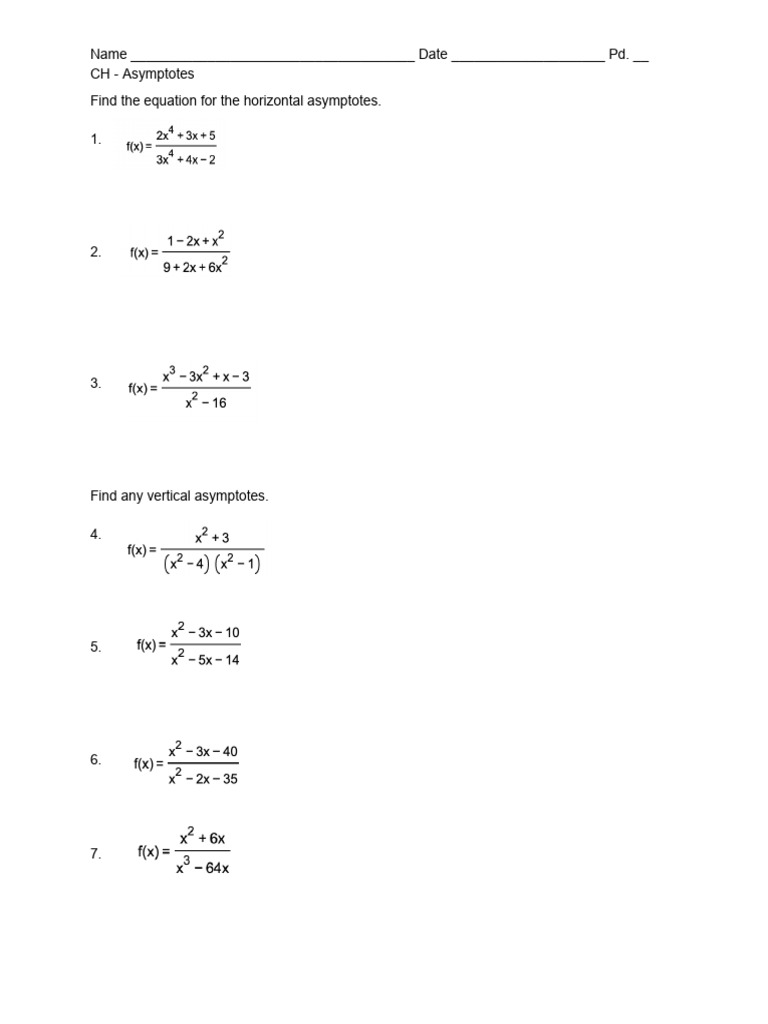 Horizontal Asymptote | PDF
