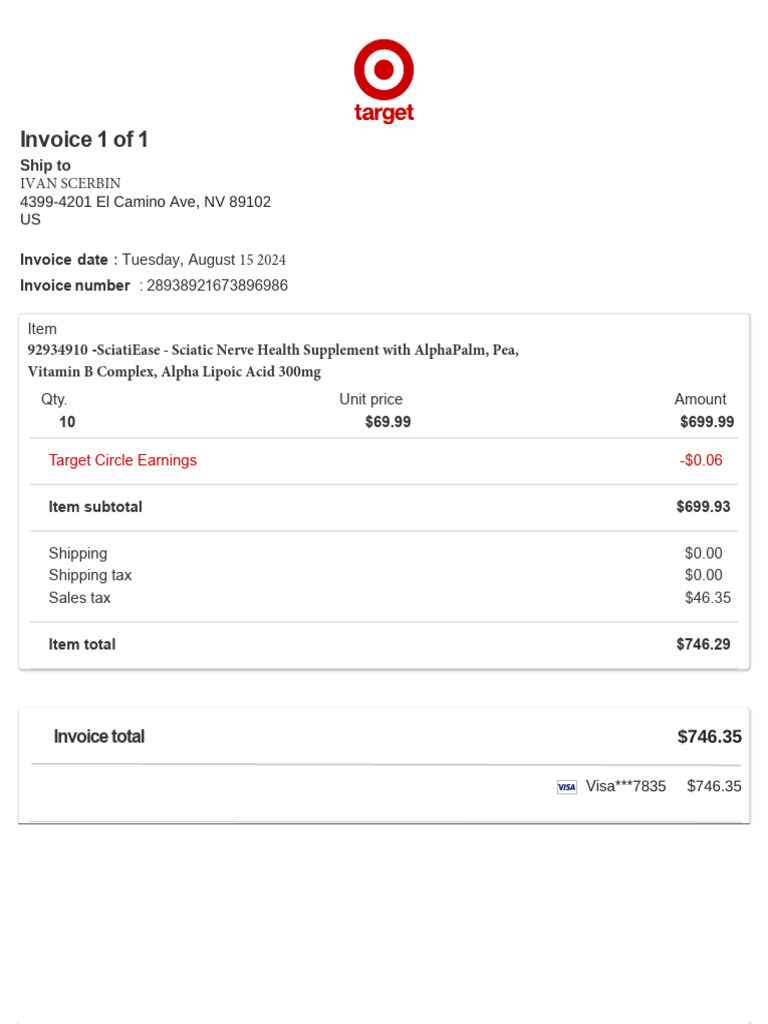 Target Invoice | PDF