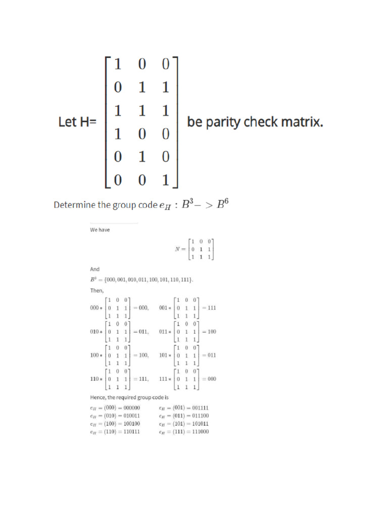 Parity Check Matrix | PDF