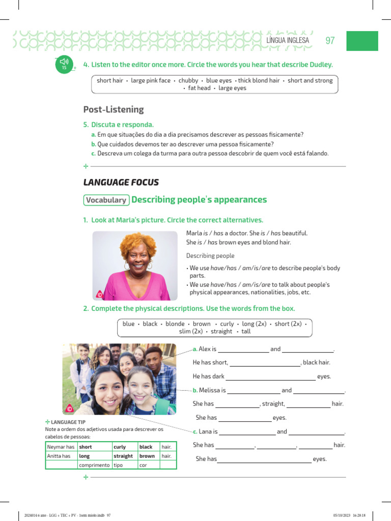 Describing Physical Appearance in English | PDF