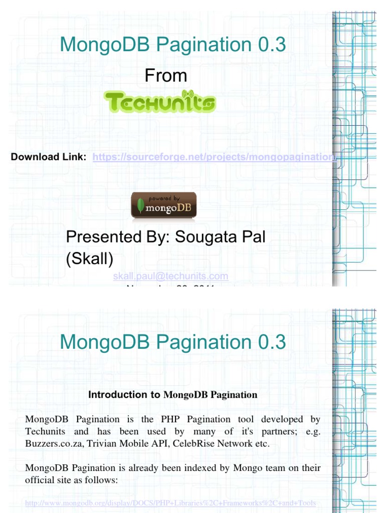 Mongodb Pagination Pdf Computers