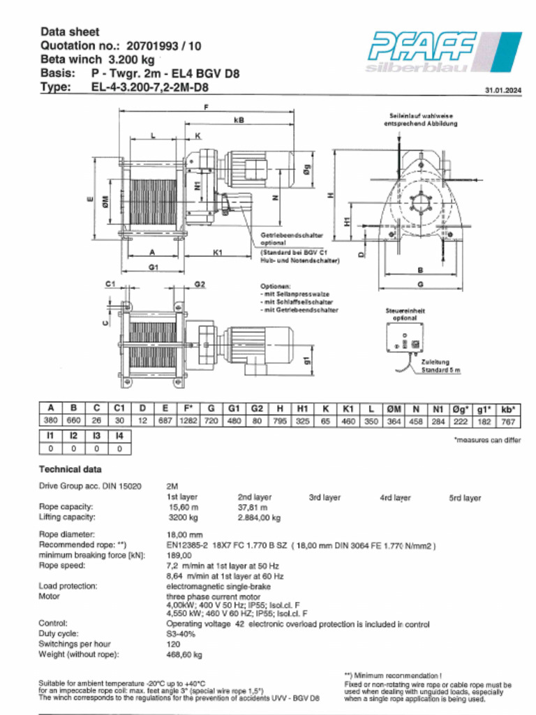 Plano Cabrestante EL4 | PDF