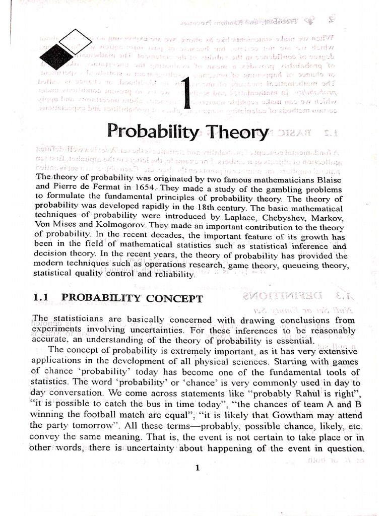 PGT Probabilitytheory 1 | PDF