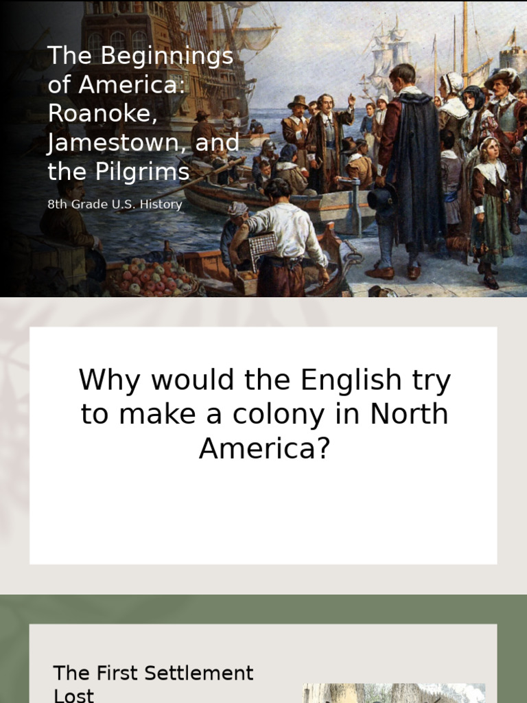 British Settlers Part One | PDF | Jamestown, Virginia | Roanoke Colony