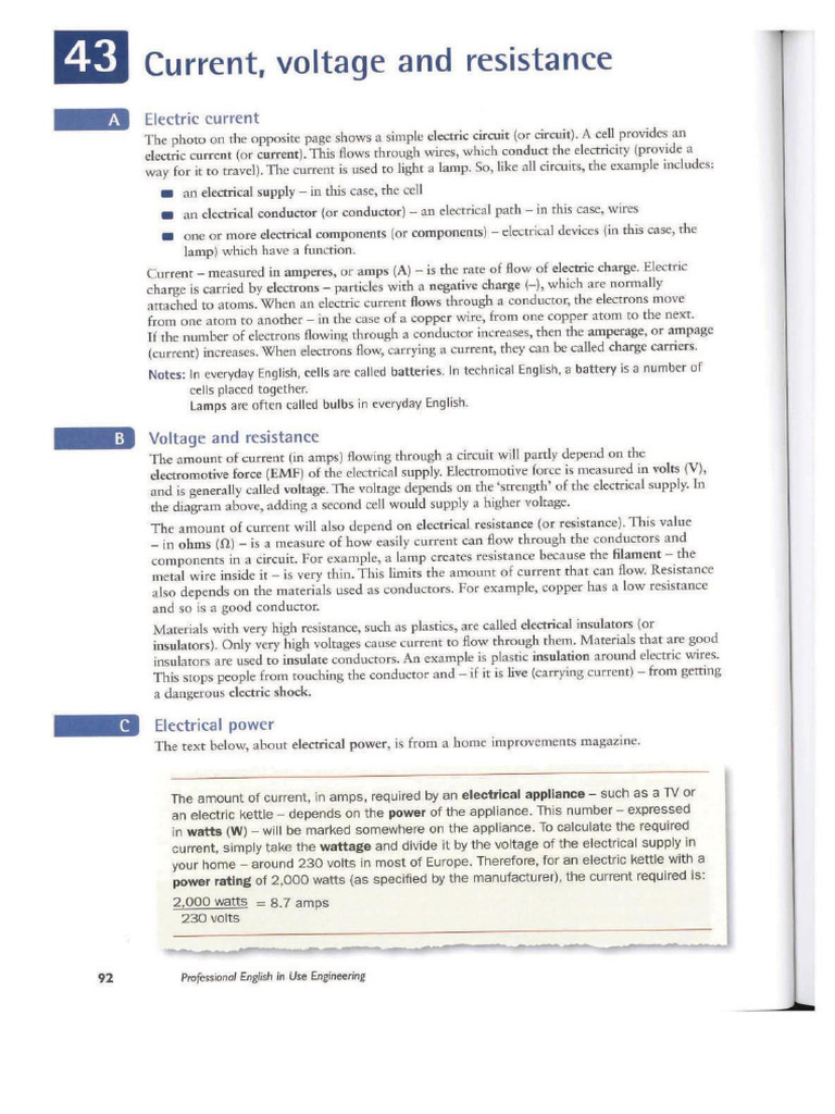 Lesson 4 Current, Voltage and Resistance | PDF