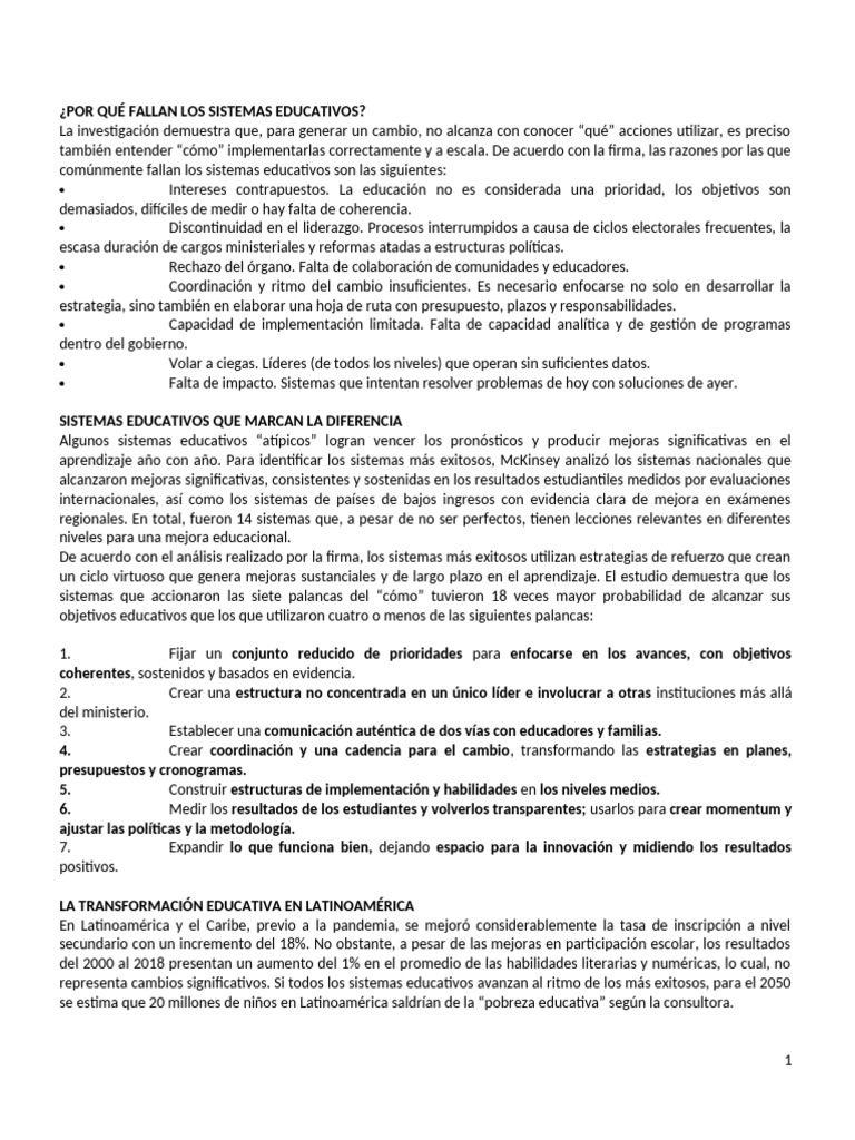 Por Qué Fallan Los Sistemas Educativos | PDF | America latina | Business