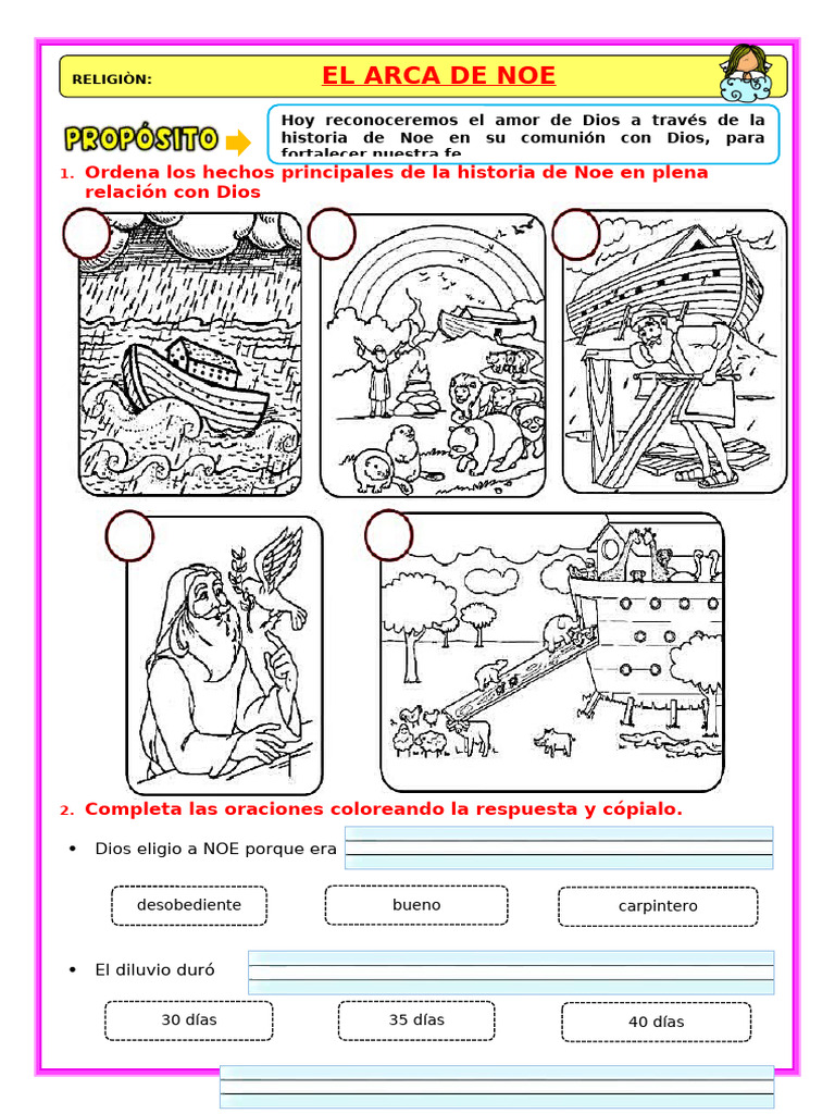 U3 s3 Ficha d2 Religión El Arca de Noe | PDF | Religión y espiritualidad