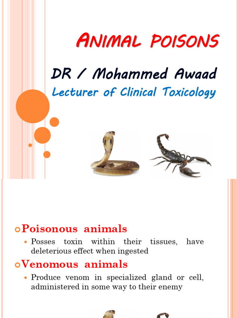 animal poisoning | PDF | Medical Specialties | Clinical Medicine