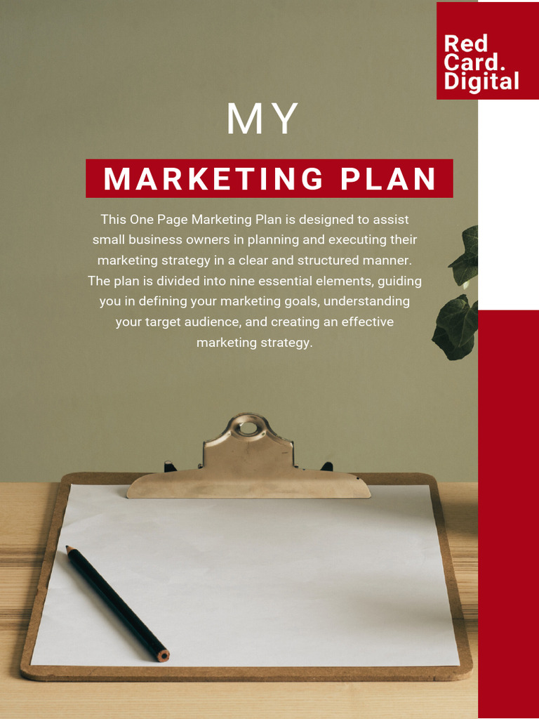 ENG_One-Page-Marketing-Plan_RedCard.Digital | PDF | Target Audience ...