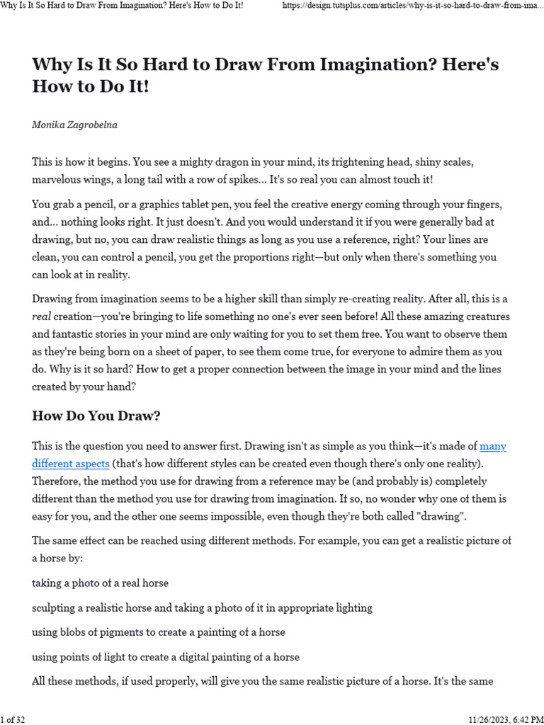 Drawing From Imagination - Here's How To Do It! - Envato Tuts+ | PDF ...