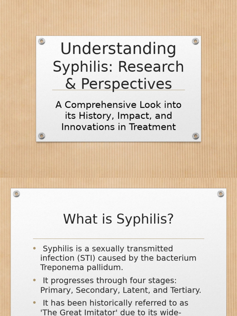 Syphilis Presentation | PDF | Medical Specialties | Mycoplasma