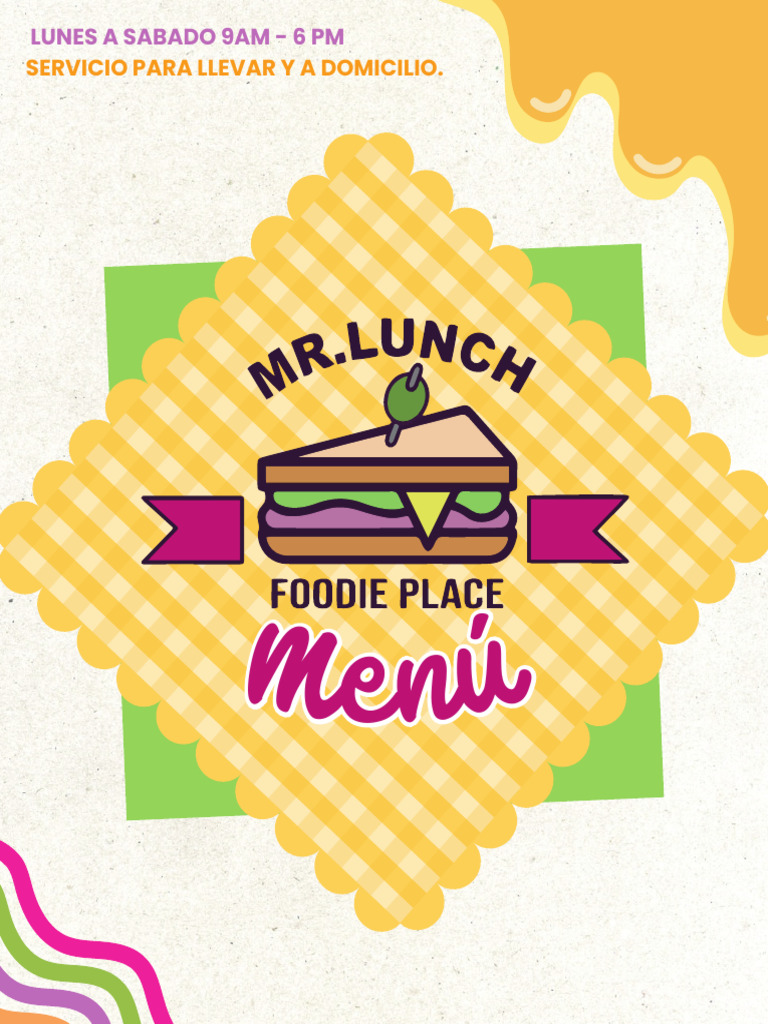 Menú Mr Lunch | PDF | ensalada | Hamburguesas