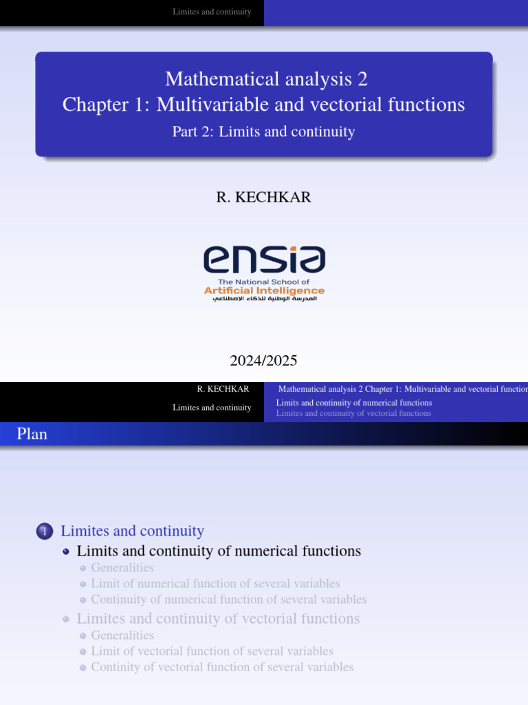 Analyse 3 Fonction Aux Plusieurs Variables 1 | PDF | Continuous Function | Function (Mathematics)
