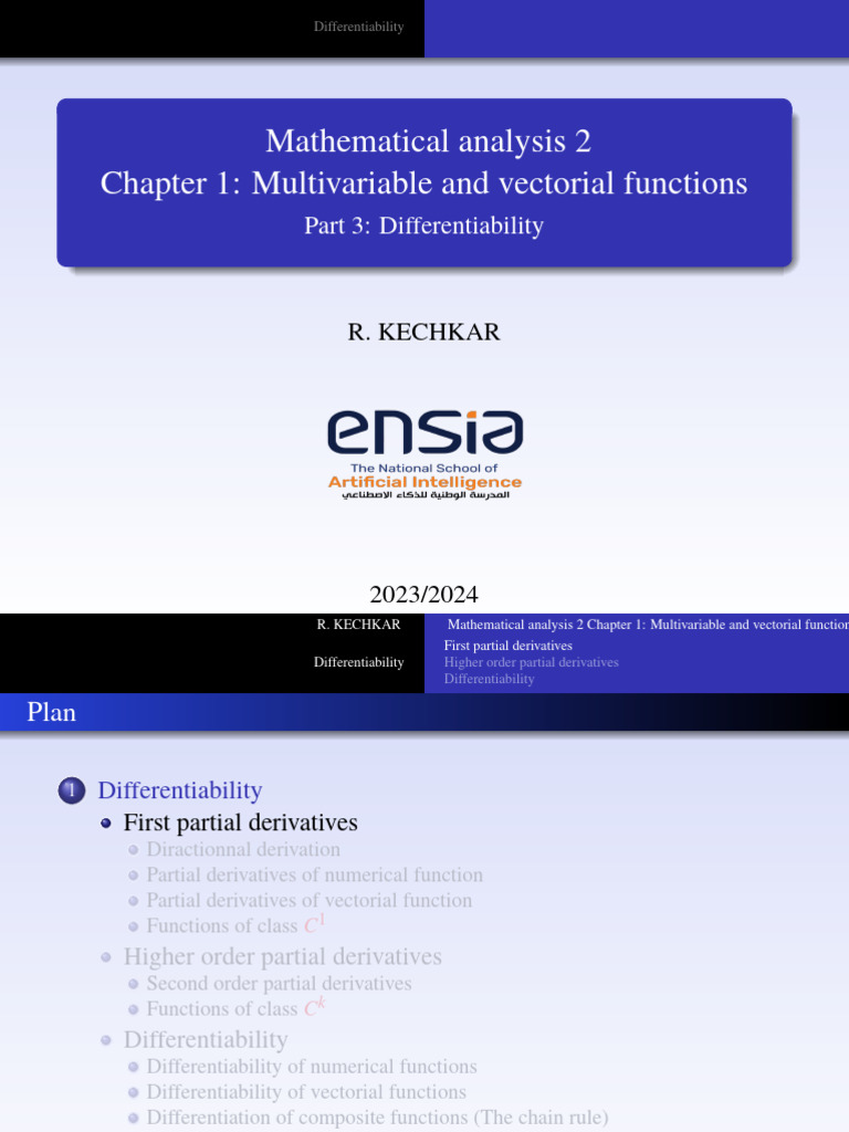 Analyse 3 Fonction Aux Plusieurs Variables 2 | PDF | Derivative | Function (Mathematics)