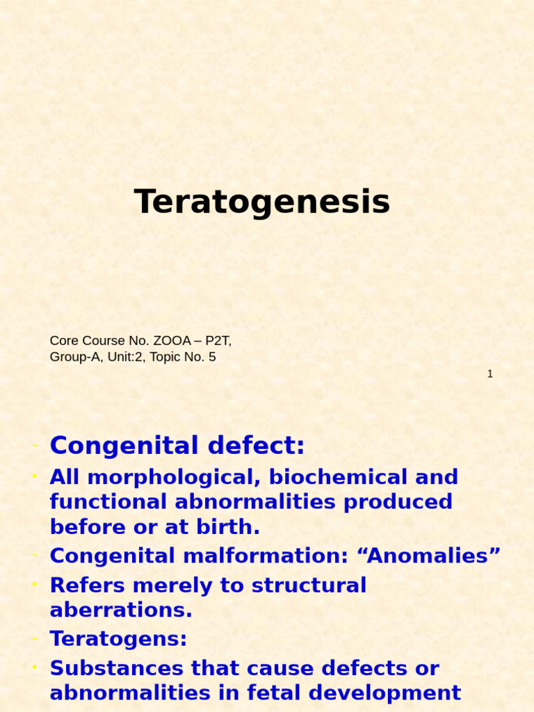 Teratogenesis by Dr. Otulana - 010215 | PDF | Medical Specialties ...