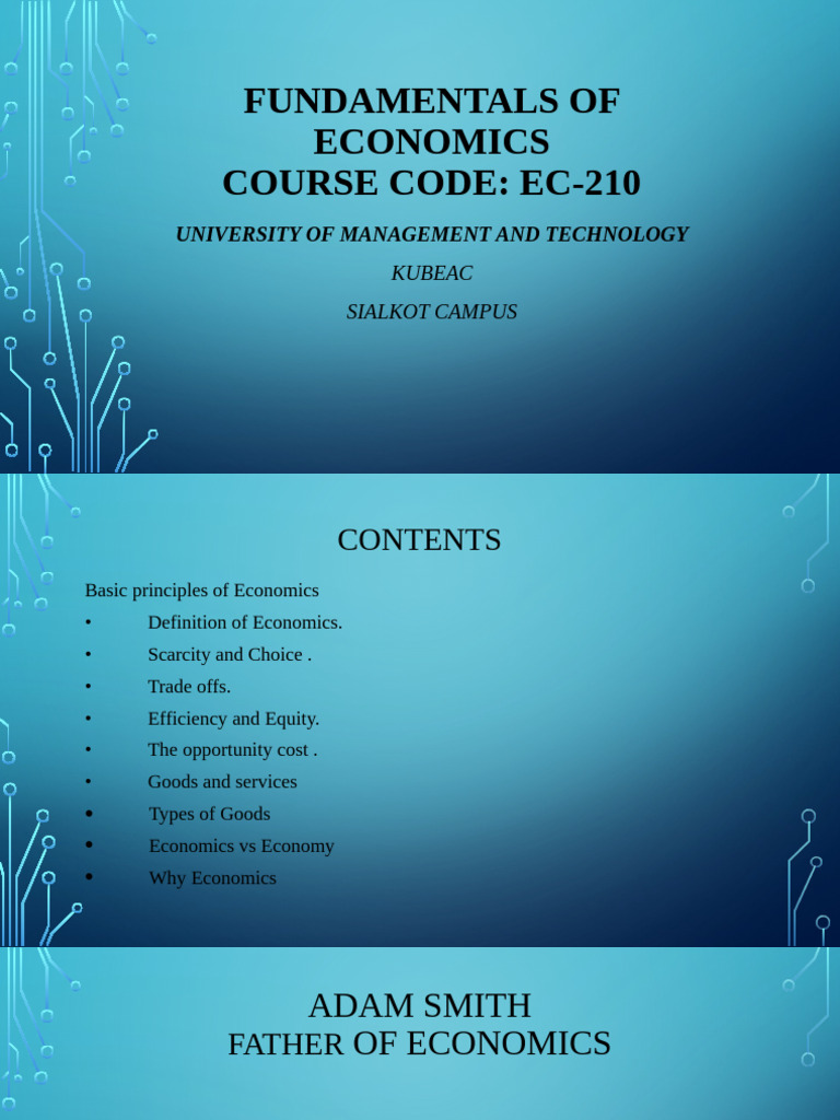 Fundamentals of Economics Lec 1 | PDF | Economics | Goods