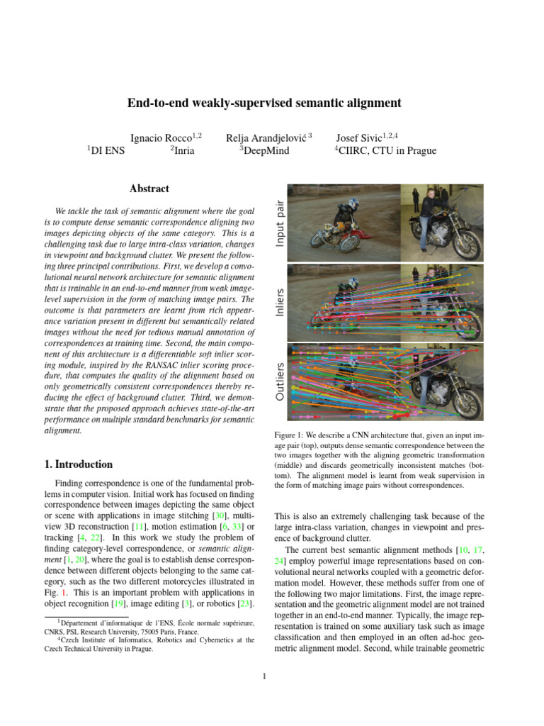 End-To-End Weakly-Supervised Semantic Alignment | PDF | Applied Mathematics | Computer Vision