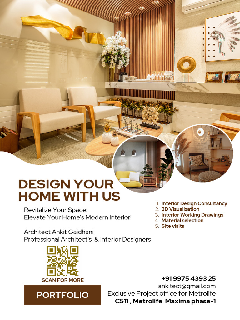 Brown Modern Home Interior Design Flyer | PDF