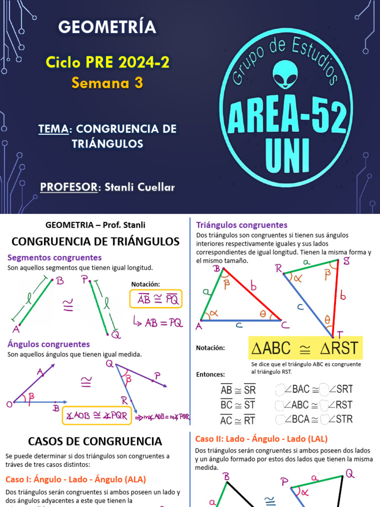 Semana 3 Geo Pre 24-2 | PDF | Triángulo | Formas geométricas