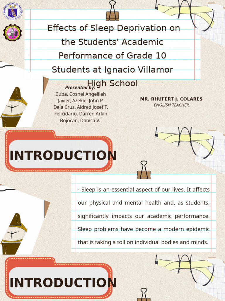 Sleep Deprivation Effects on Grade 10 Students | PDF | Sleep | Sleep ...