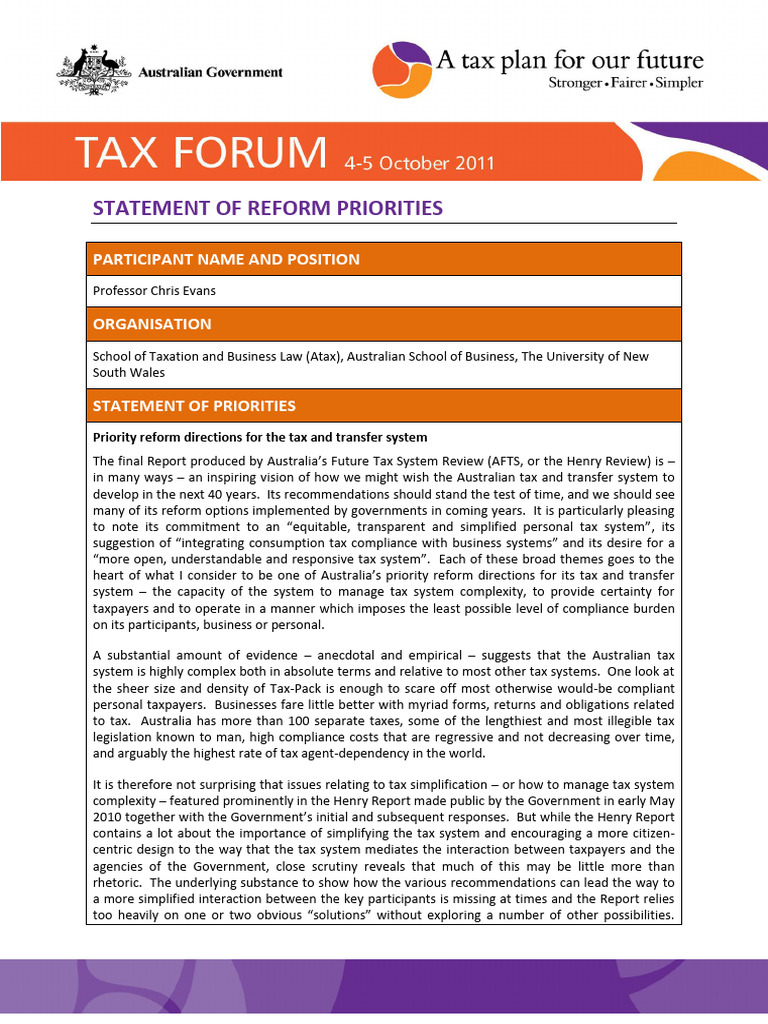 UNSW Evans | PDF | Taxes | Tax Deduction