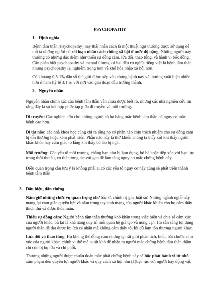 PSYCHOPATHY | PDF