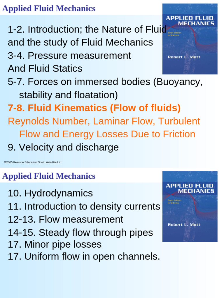 Fluids Chap08 Flow Kinematics and Energy Losses | PDF | Reynolds Number | Fluid Dynamics