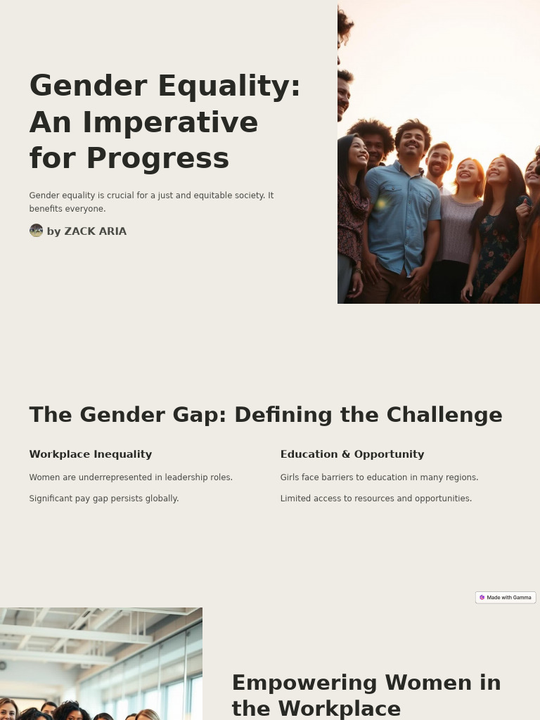 Gender Equality Strategies & Solutions | PDF | Career & Growth | Wellness