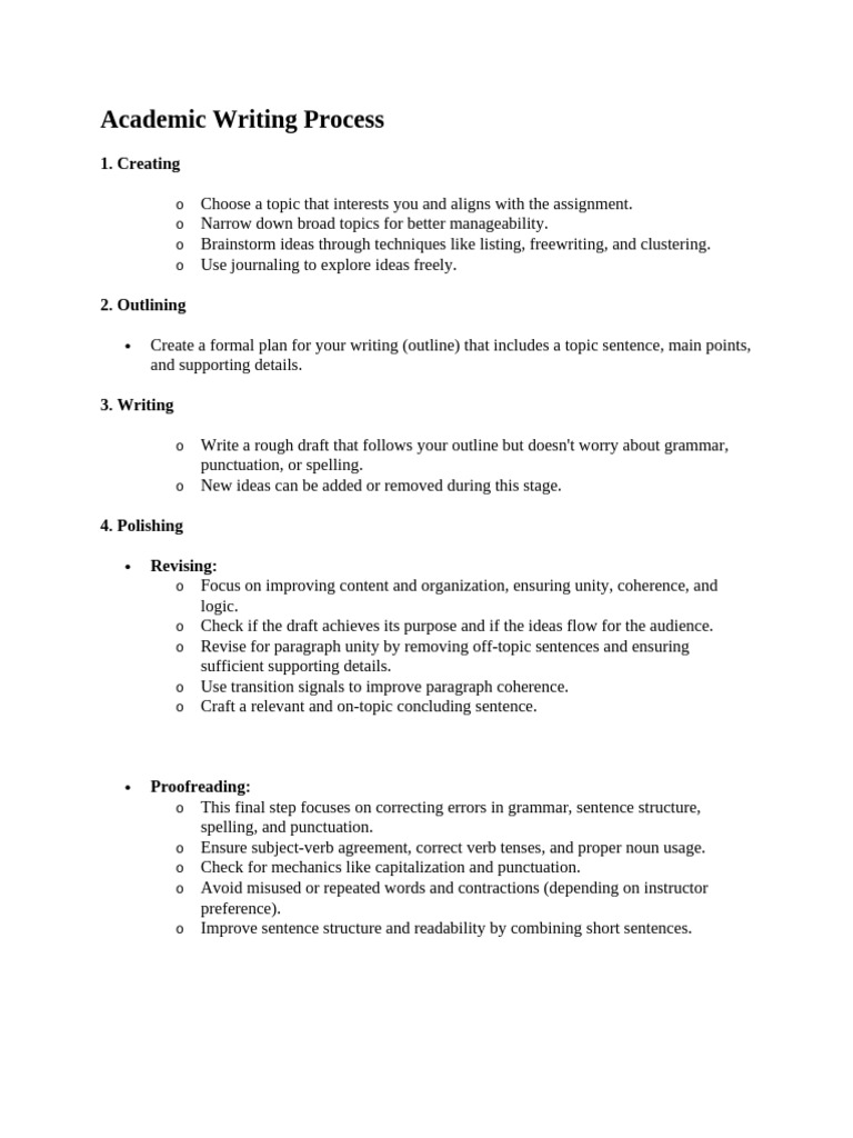 Academic Writing Process Summary | PDF