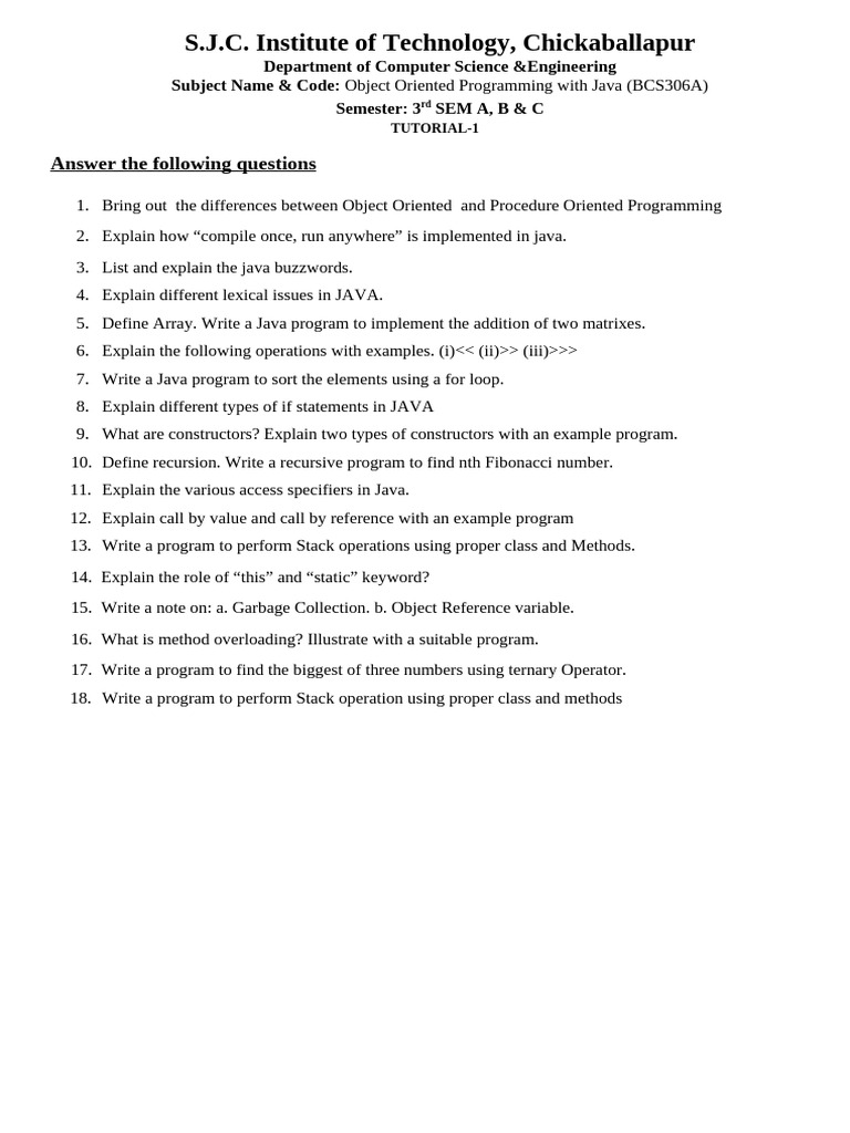 oops WITH JAVA TUT-1-1 | PDF