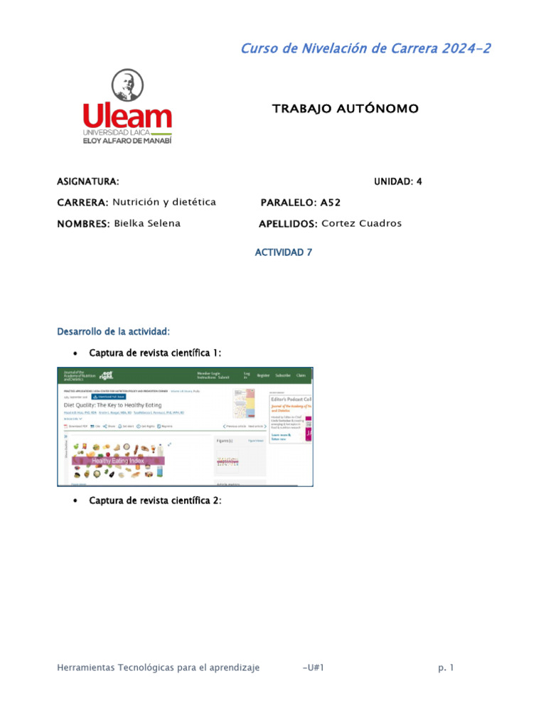 Trabajo Autonomo GE3 - 2024-2 (HTA) | PDF