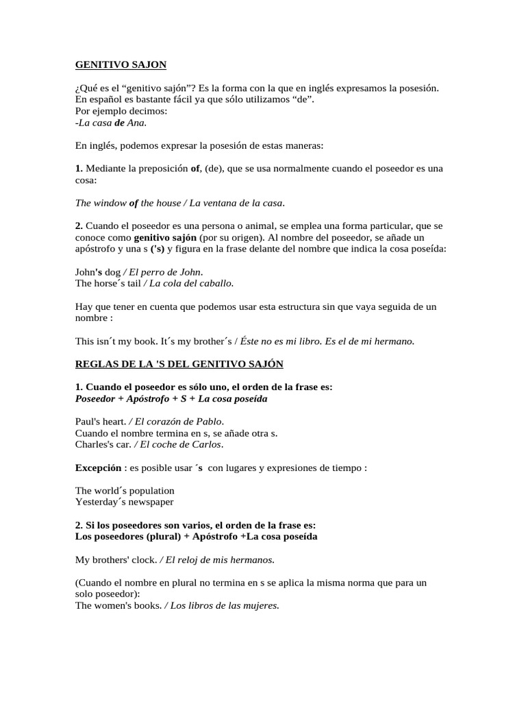 Genitivo Sajón | PDF | Lingüística