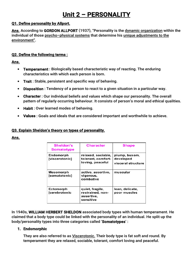 Understanding Personality Theories and Types | PDF | Id | Unconscious Mind