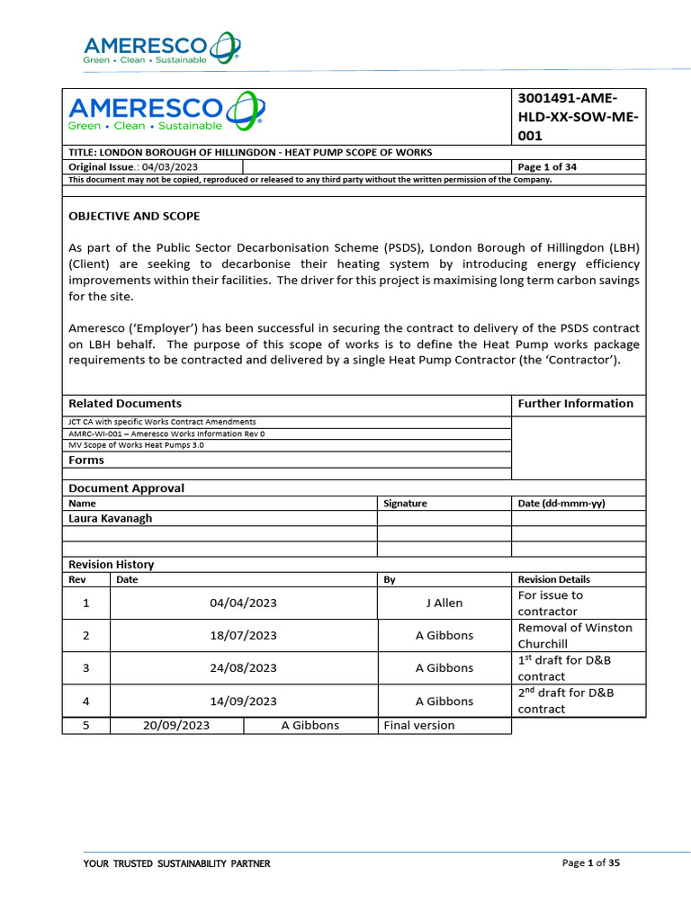 1.1 3001491-AME-HLD-XX-SOW-ME-001 rev 5 | PDF | Heat Pump ...