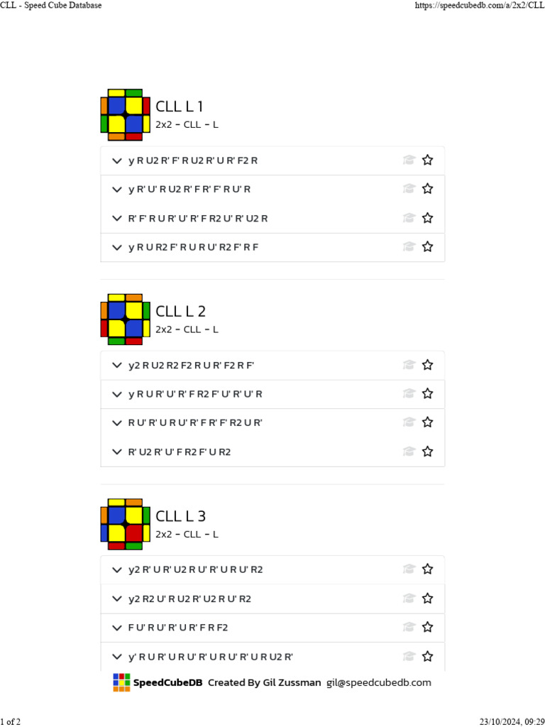 CLL L - Speed Cube Database | PDF