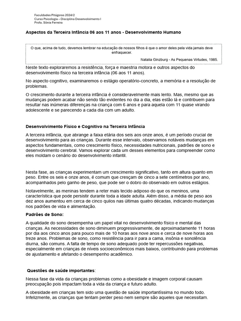 Artigo 3a Infancia | PDF | Raciocínio dedutivo | Pensamento