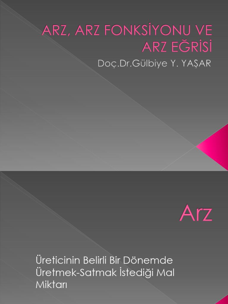 Ders - Arz, Arz Fonksiyonu Ve Arz Eğrisi | PDF