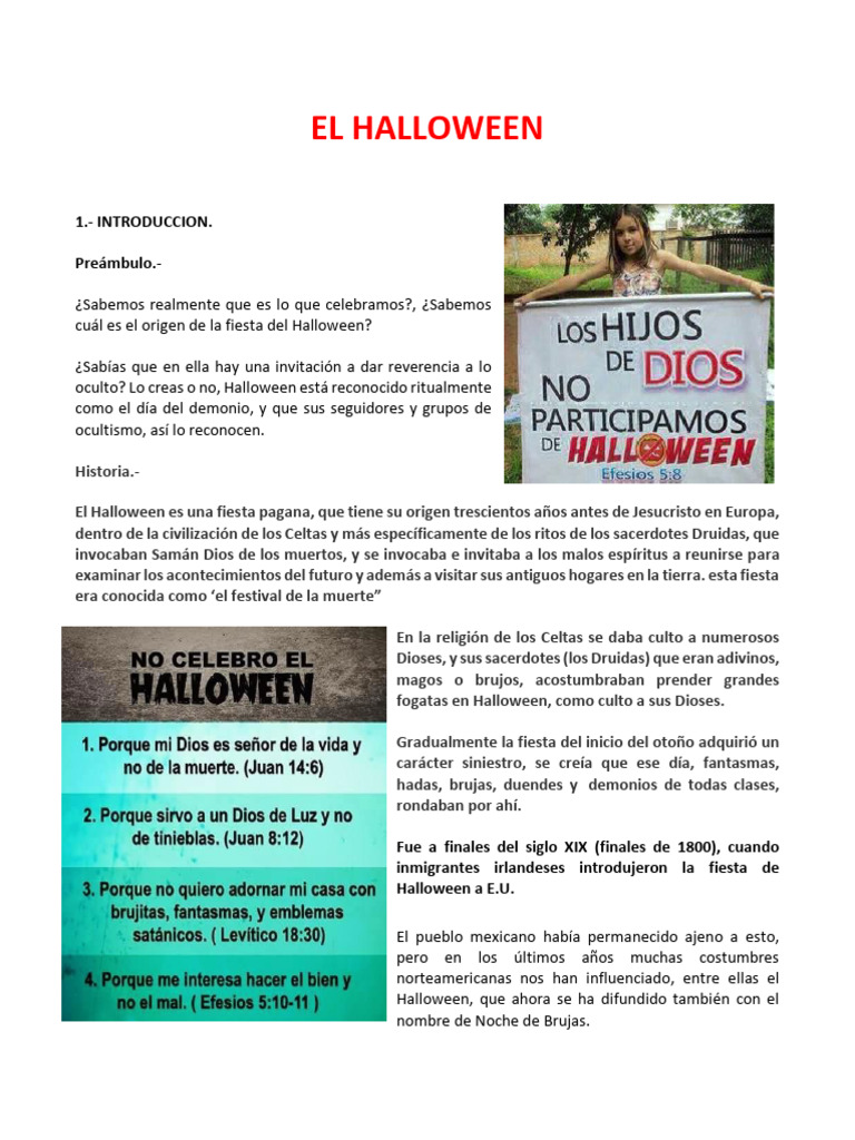 TEMA - El Halloween | PDF | Víspera de Todos los Santos | Brujería