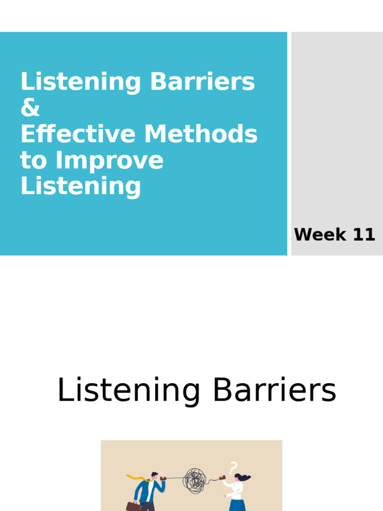 Listening Barriers and Improvement Strategies | PDF | Communication ...