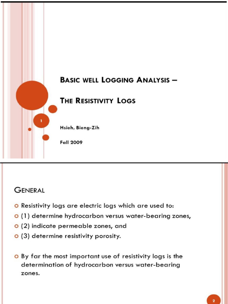 Well logging (Resistivity logs) | PDF
