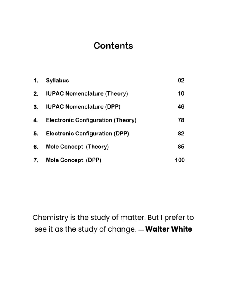 Class XI NEET Chemistry Booklet | PDF | Chemical Equilibrium | Chemical ...