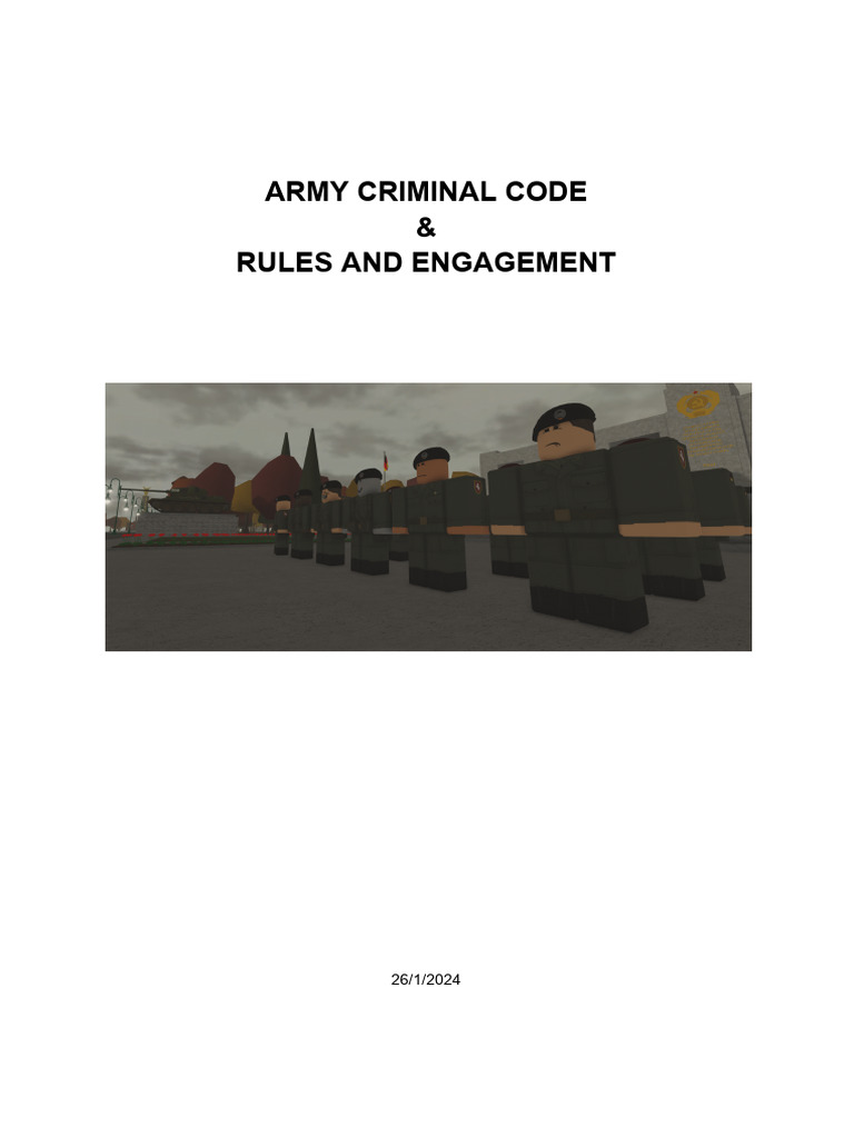 Army Criminal Code + ROE | PDF | Military Police | Criminal Law