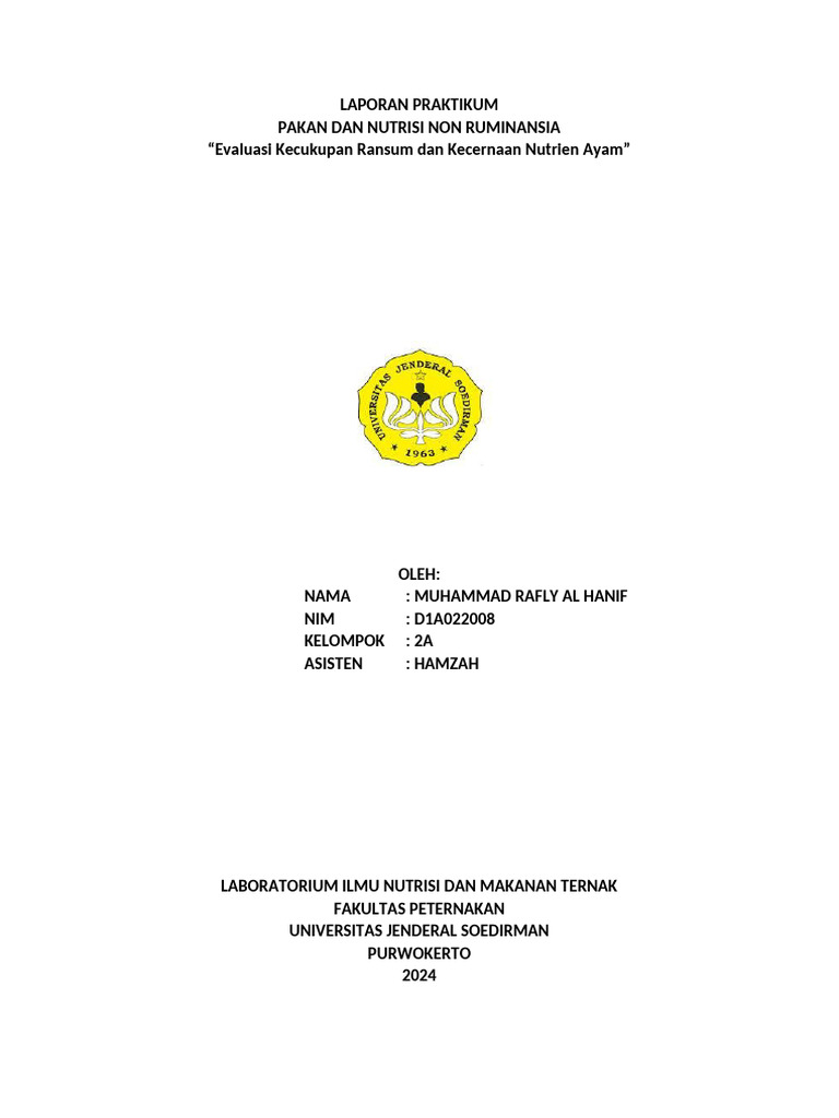 Laporan EKP Ayam Hanif | PDF