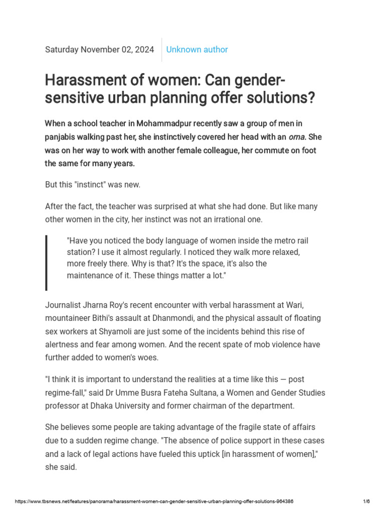 Harassment of women_ Can gender-sensitive urban planning offer solutions_ _ The Business ...