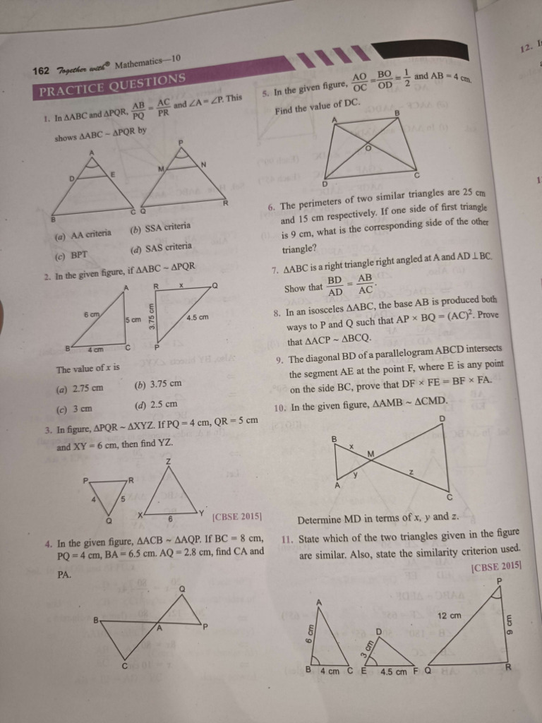 Triangles Questions Without Solutions | PDF