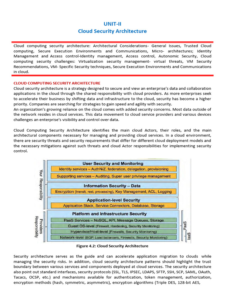 UNIT-II | PDF | Cloud Computing | Computer Security