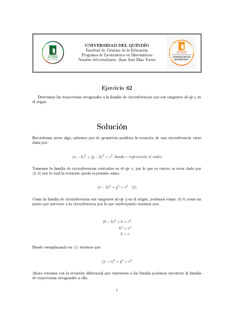 Ejercicio 62 | PDF | Ecuaciones | Tangente